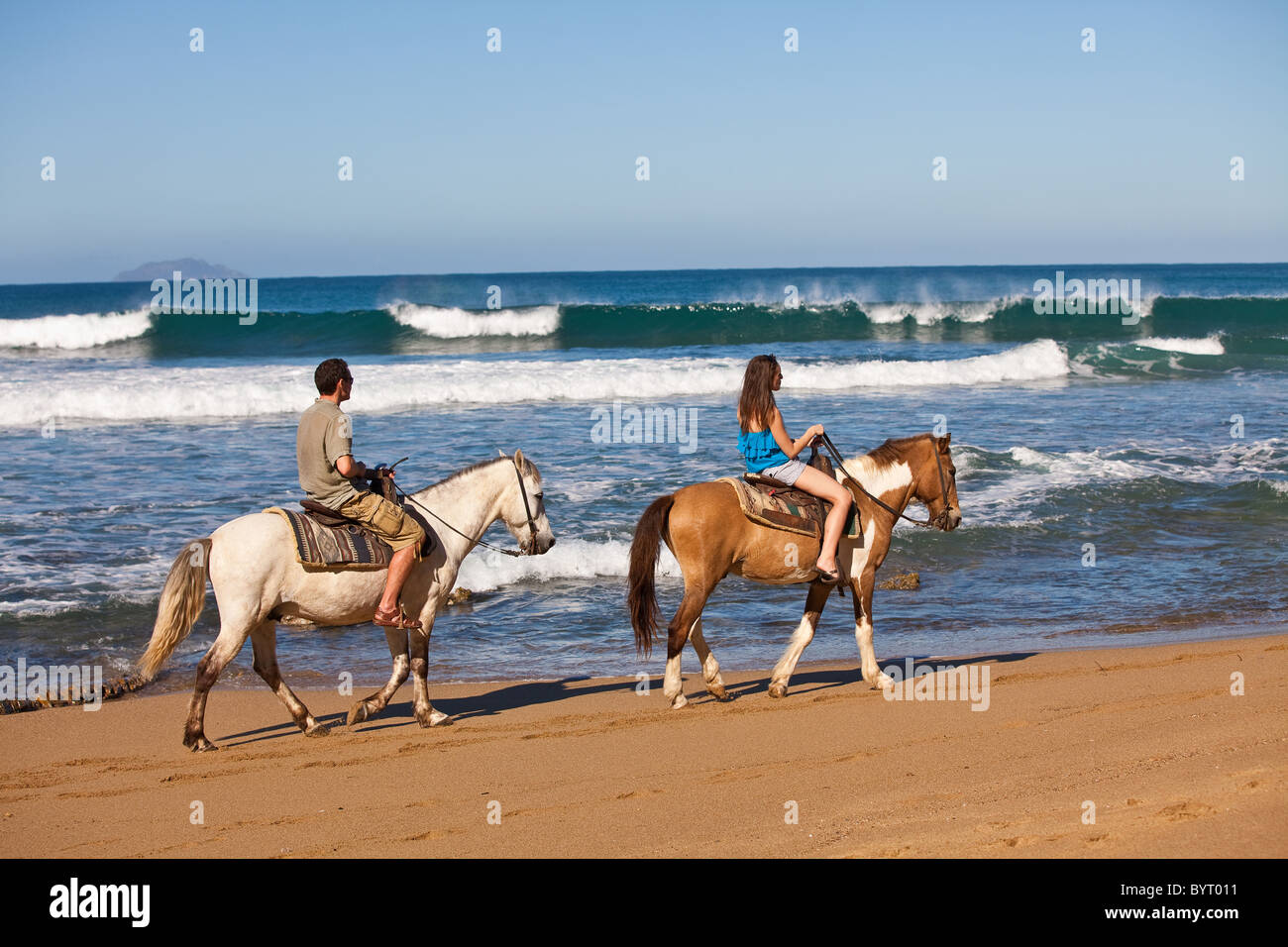Horseback riders at Las Marias beach in Rincon Puerto Rico Stock Photo ...
