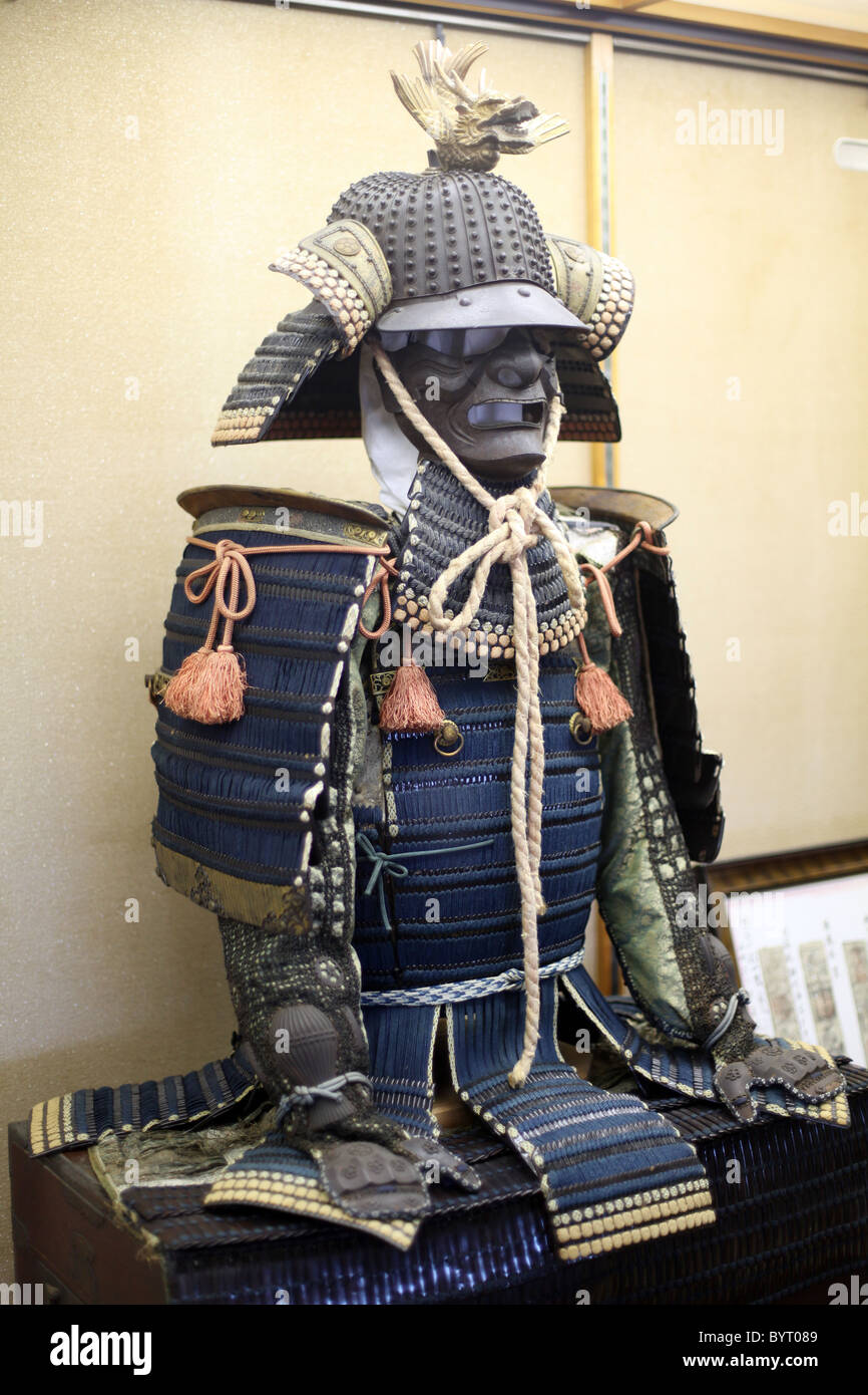 Samurai armour on display in Matsuyama Jo castle, Matsuyama, Shikoku ...