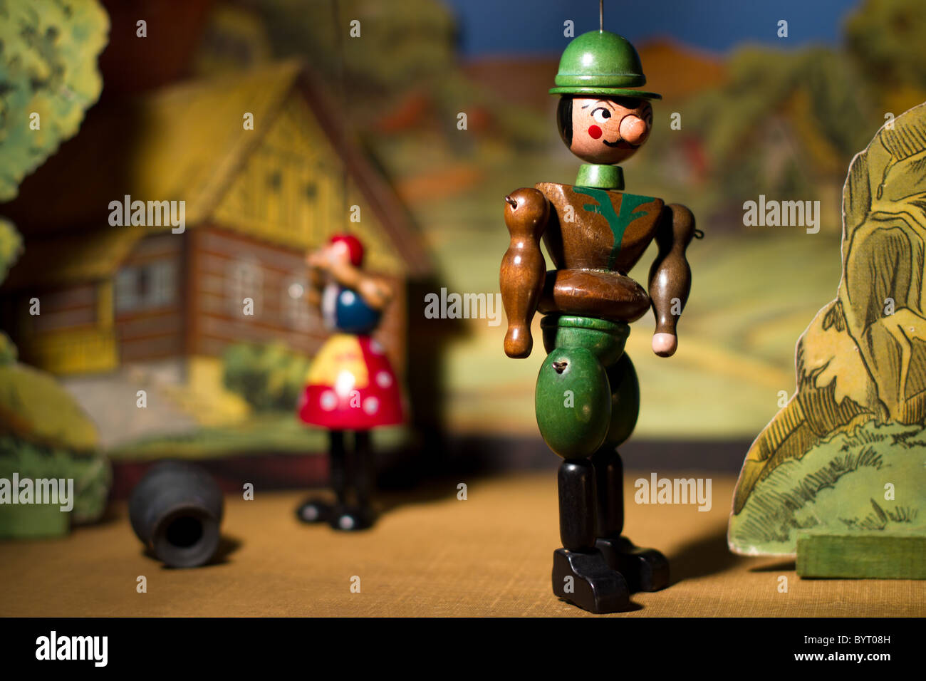 Fairytale in a Home Puppet Theatre. Little Red Riding Hood Stock Photo ...