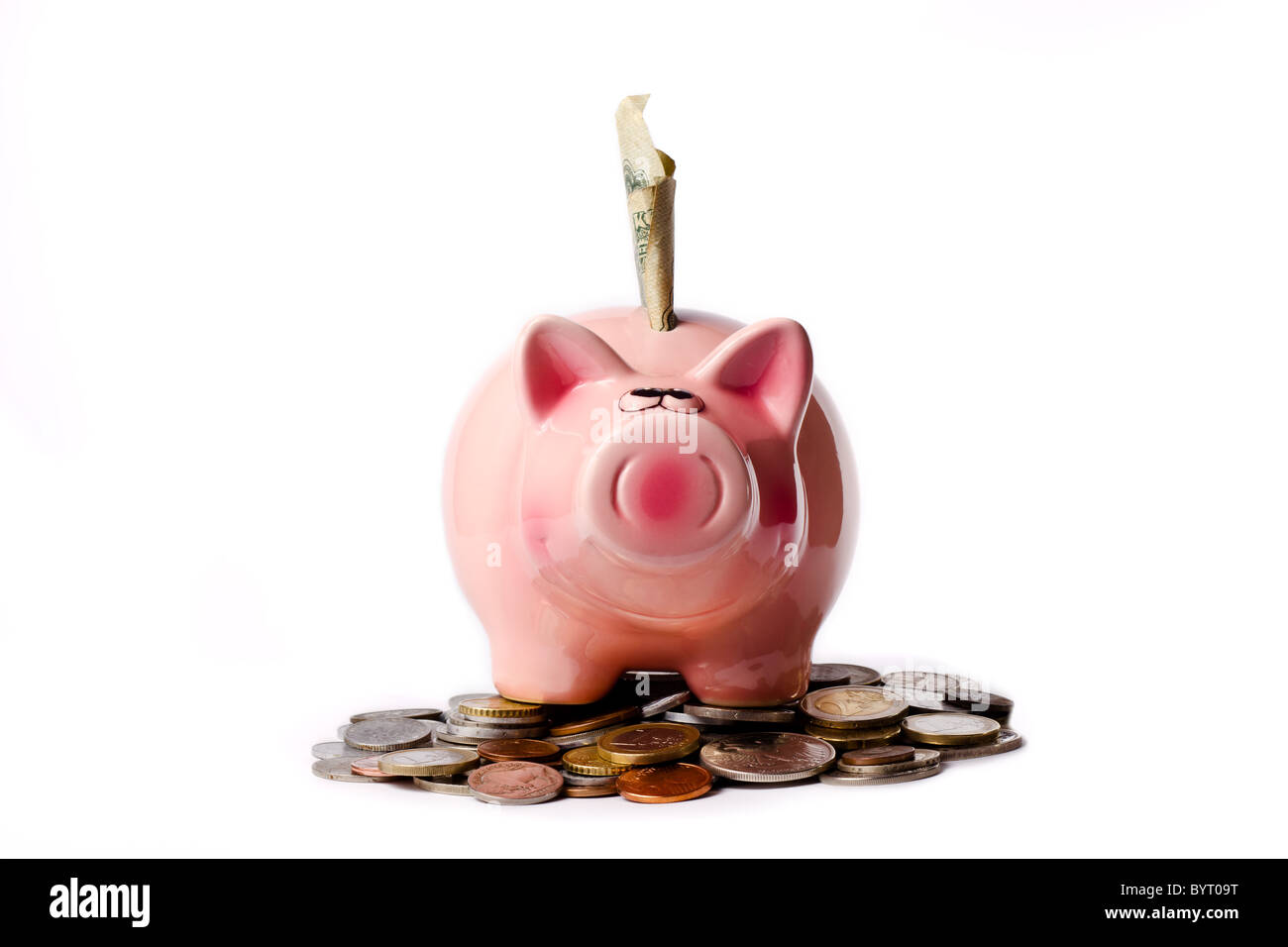 A pig to save your money in time Stock Photo - Alamy