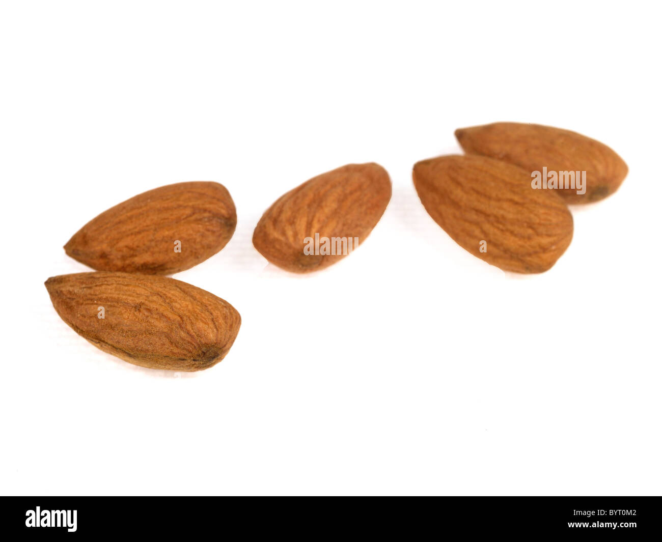 Handful Of Roasted Almonds With No People Against A White Background ...