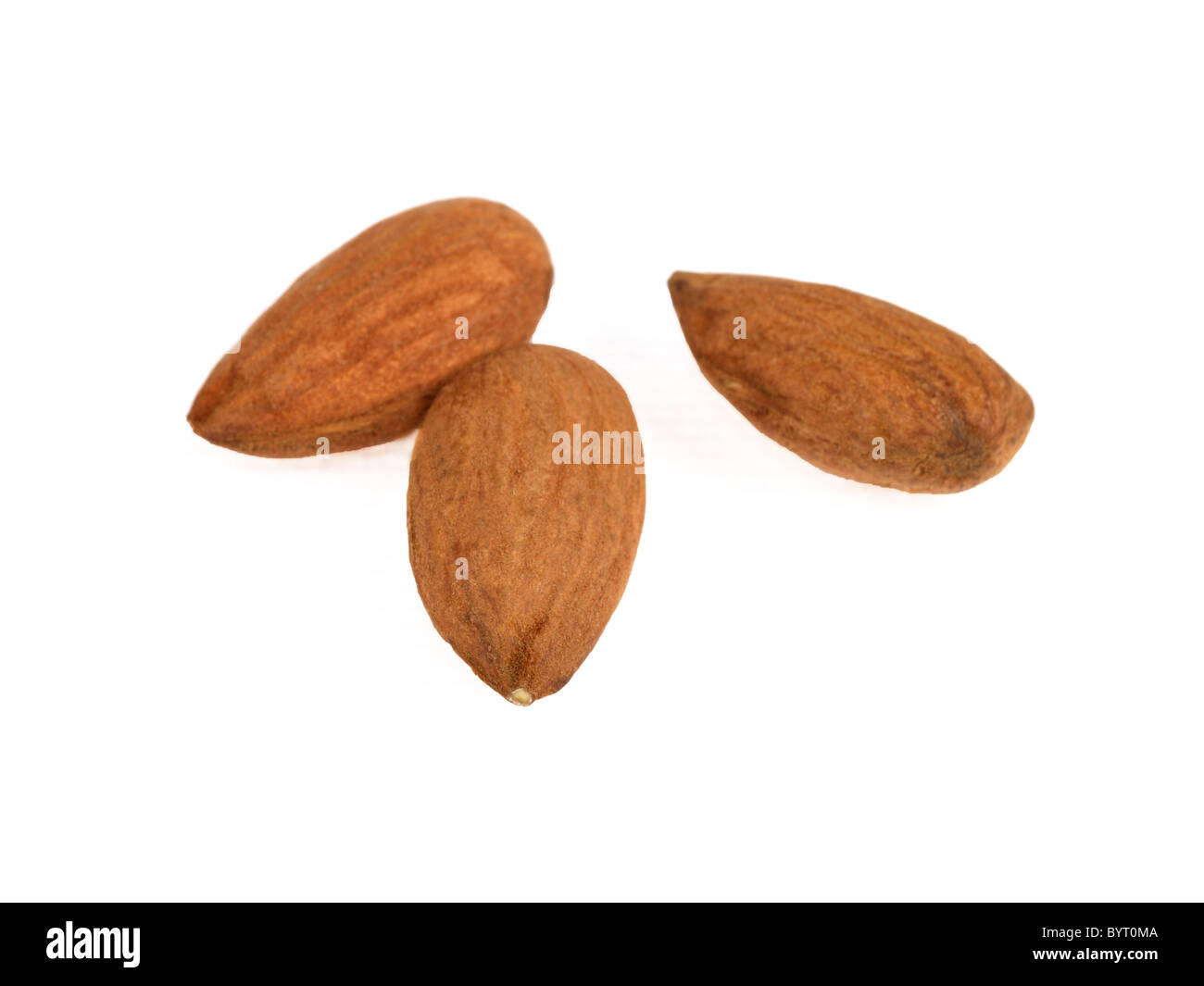 Handful Of Roasted Almonds With No People Against A White Background ...