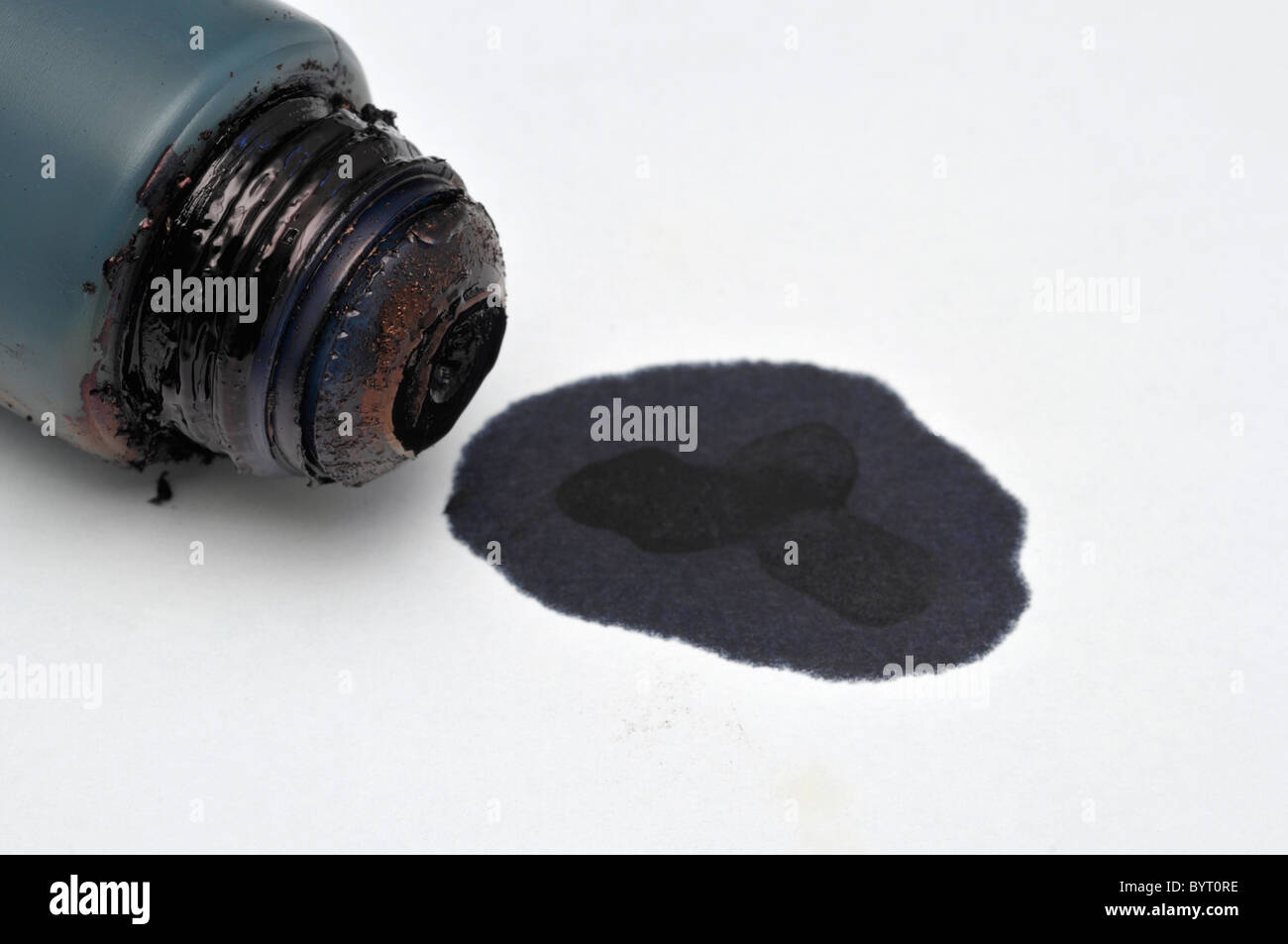 Ink Spills on White Paper Stock Photo - Alamy