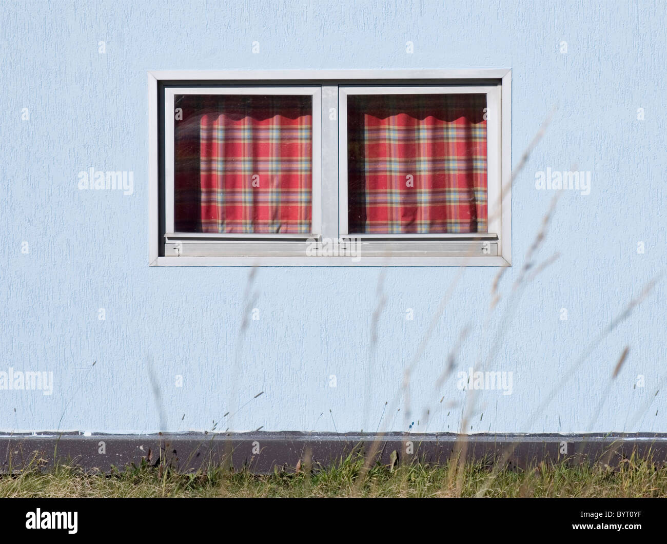 small windows with curtains Stock Photo - Alamy