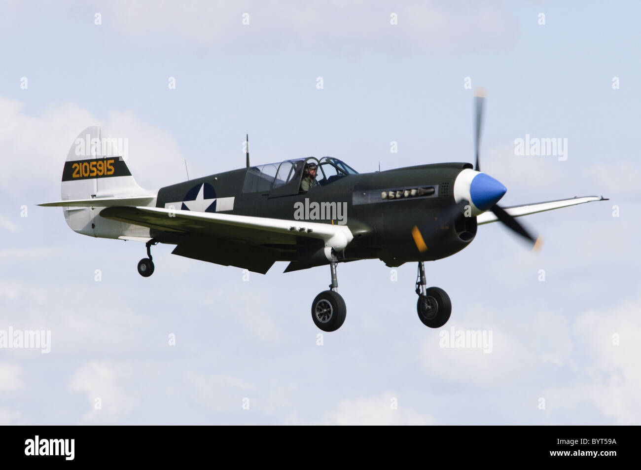 Curtiss P-40N Warhawk in USAAF colours on approach for landing at ...