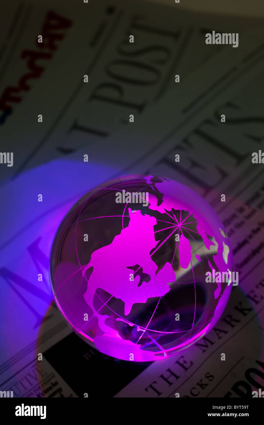 Globe and Newspaper for background Stock Photo - Alamy