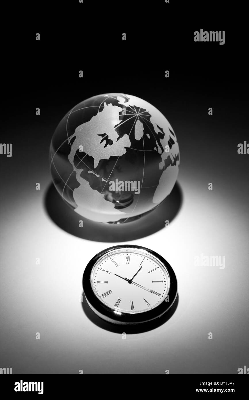 Globe at time Black and White Stock Photos & Images - Alamy