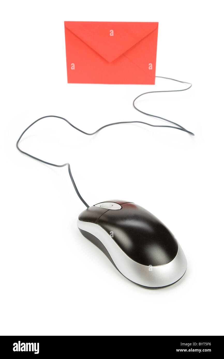 envelope and computer mouse, concept of email Stock Photo - Alamy