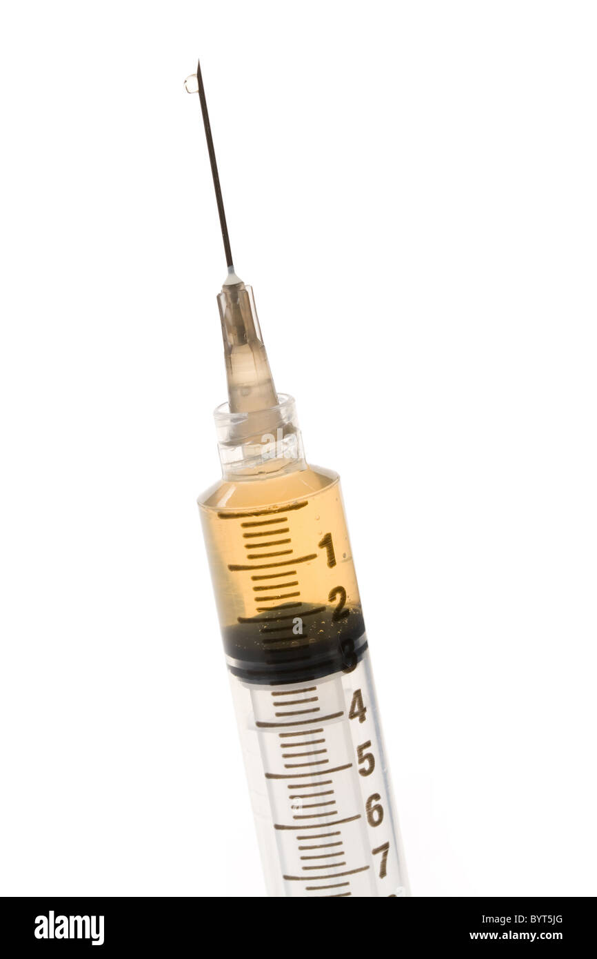 Syringe close up shot for background Stock Photo - Alamy