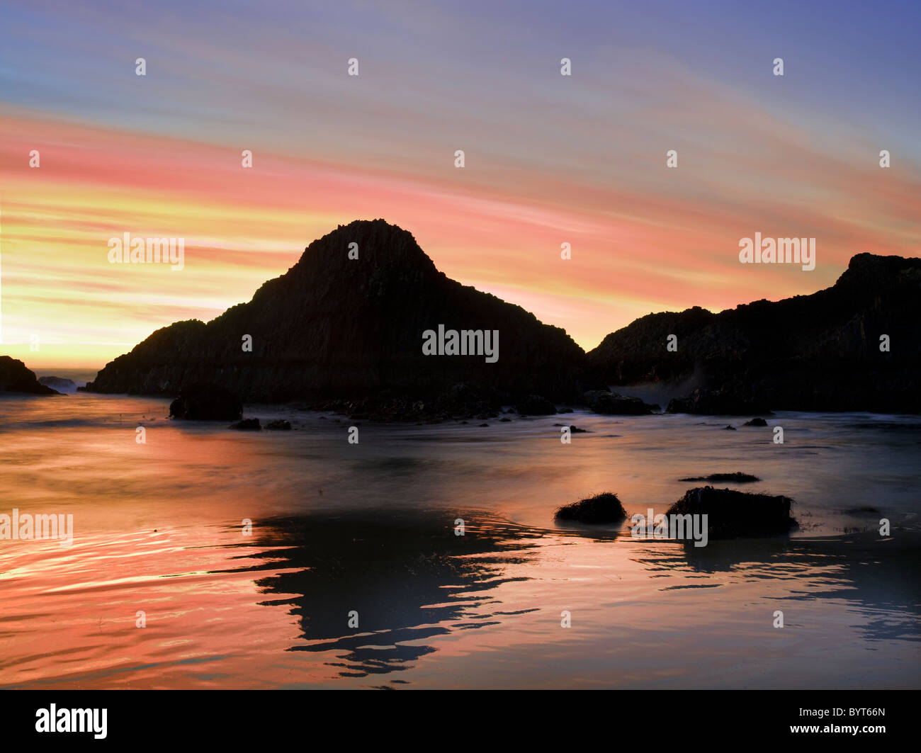 Sunset at low tide. Seal Rock, Oregon Stock Photo - Alamy