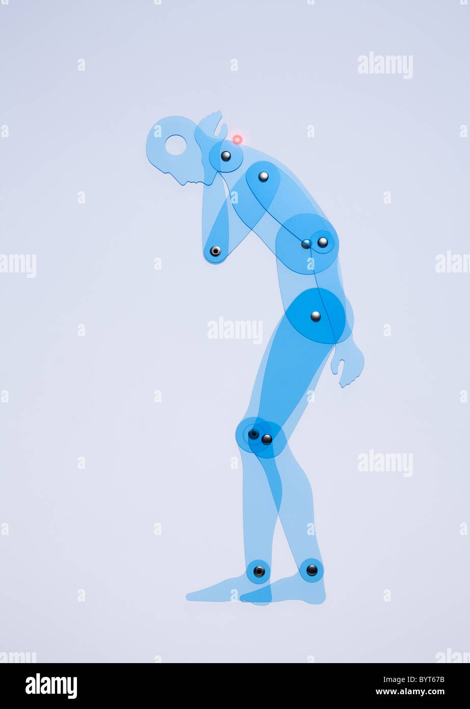 Human form ruler - Neck ache Stock Photo - Alamy