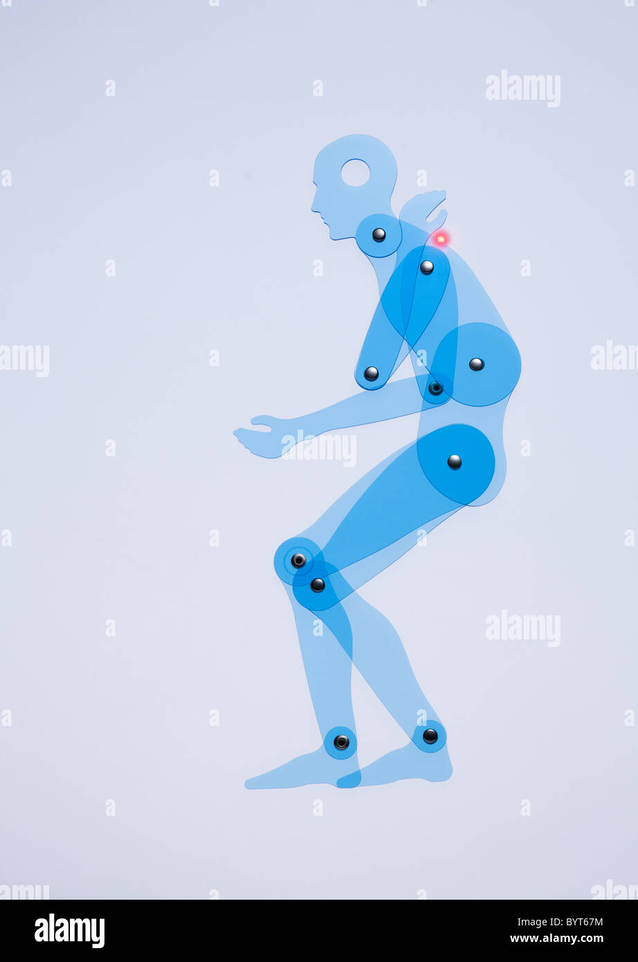 Human form ruler - Stiff shoulder Stock Photo - Alamy