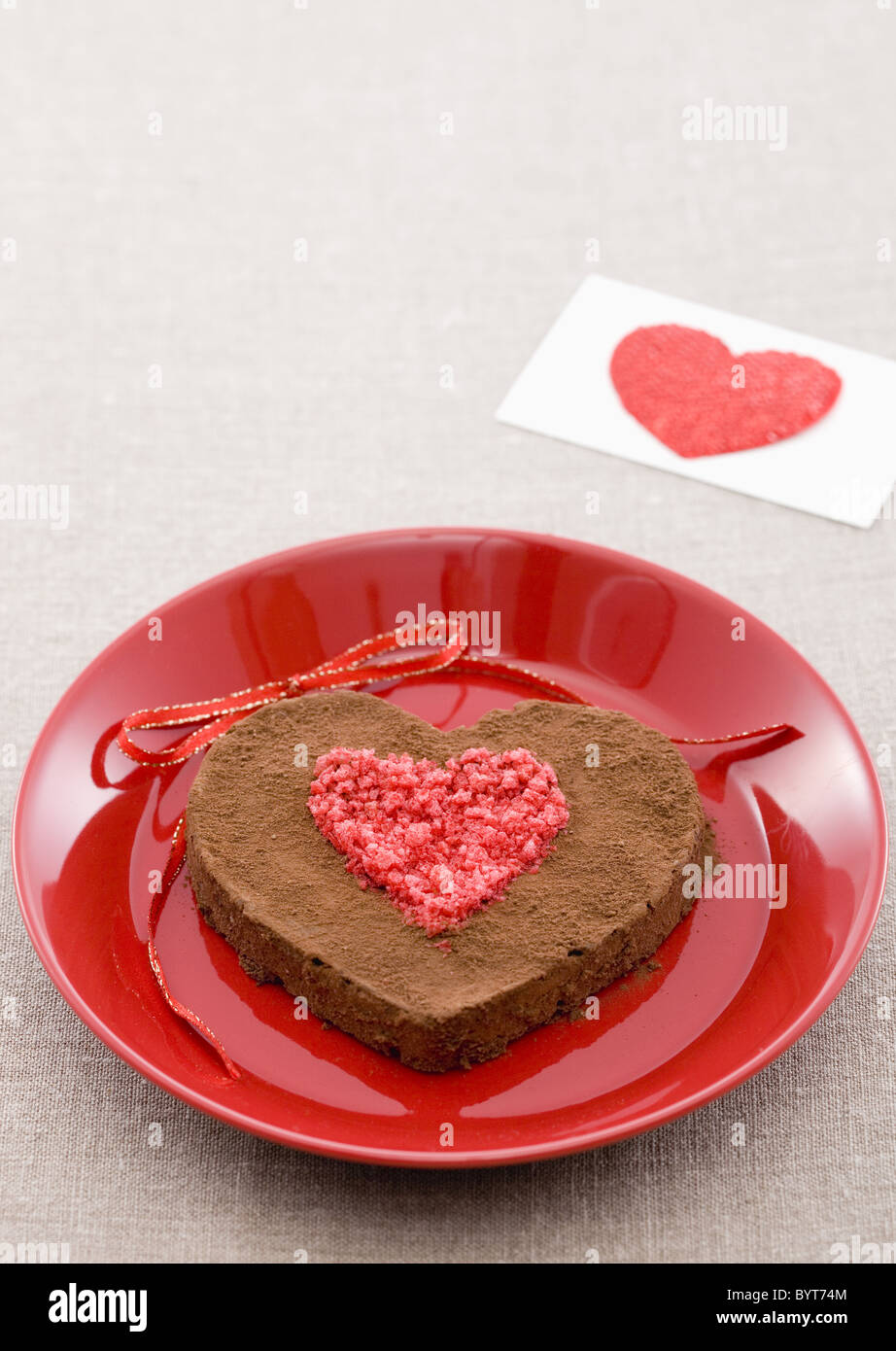 Heart-shaped chocolate cake Stock Photo - Alamy