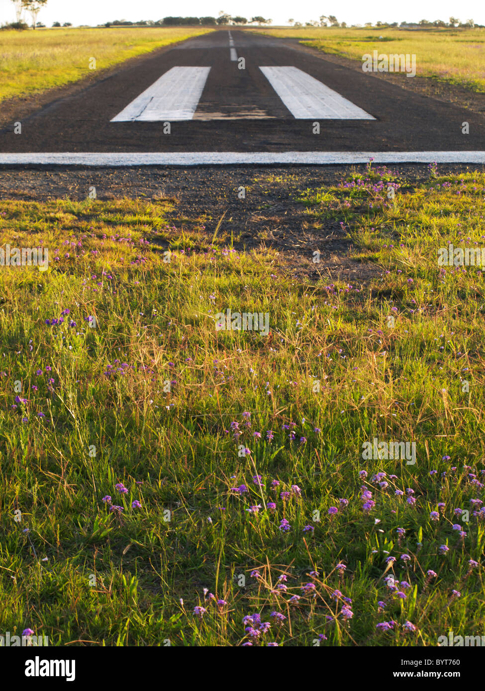 sealed runway of a small airfield Stock Photo - Alamy
