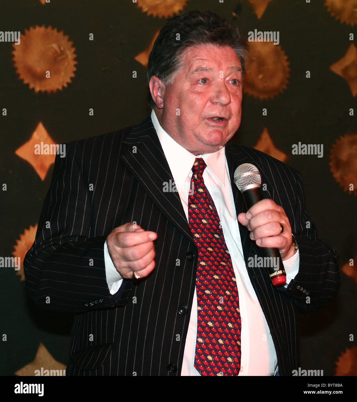 Johnny Casson entertains the guests at Bernard Manning's wake held at ...