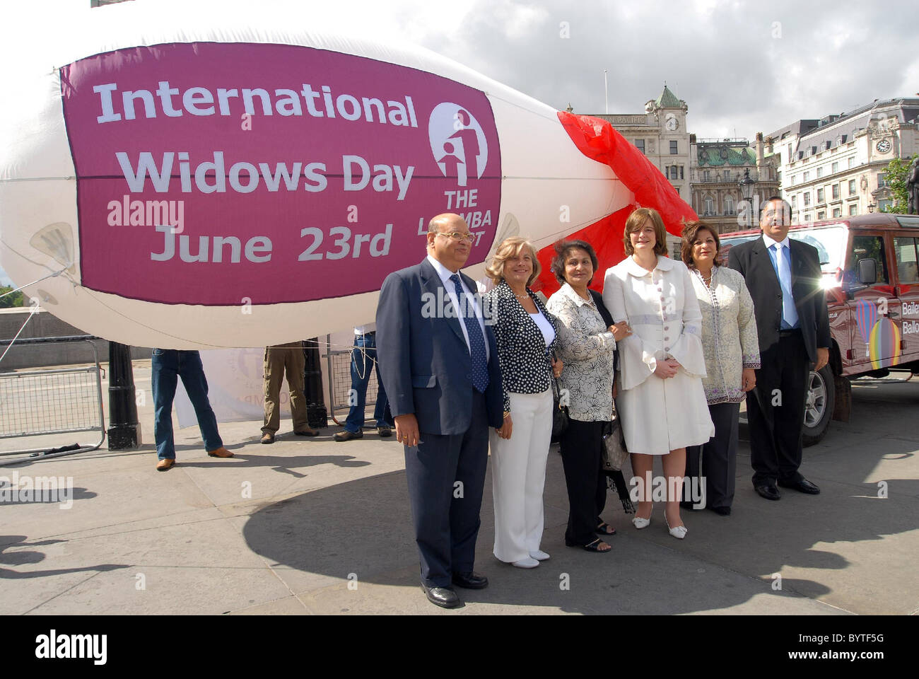 Cherie Booth QC President of The Loomba Trust launches a Blimp to mark ...