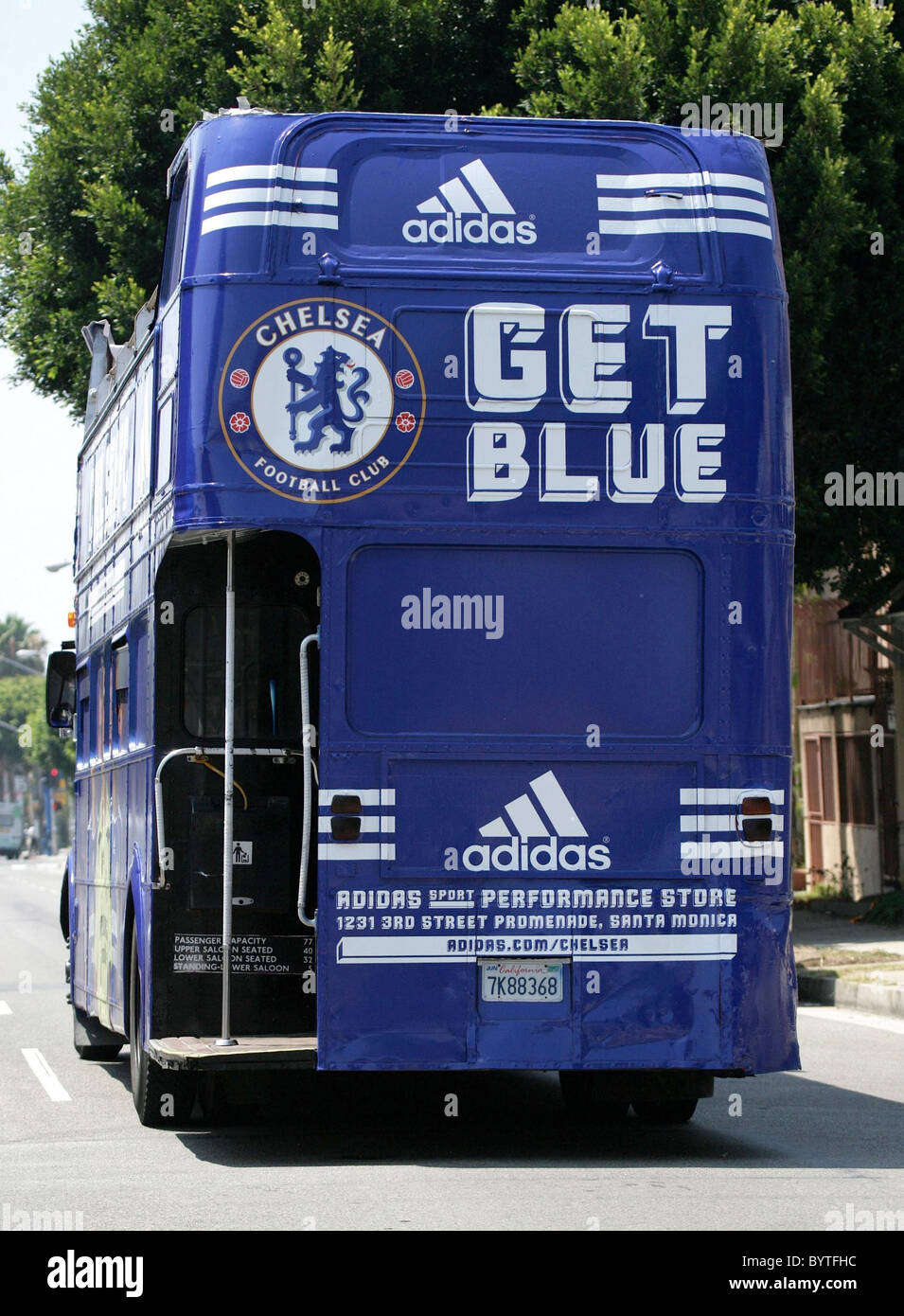 Chelsea FC promotional bus a London double decker, on the foreign roads ...