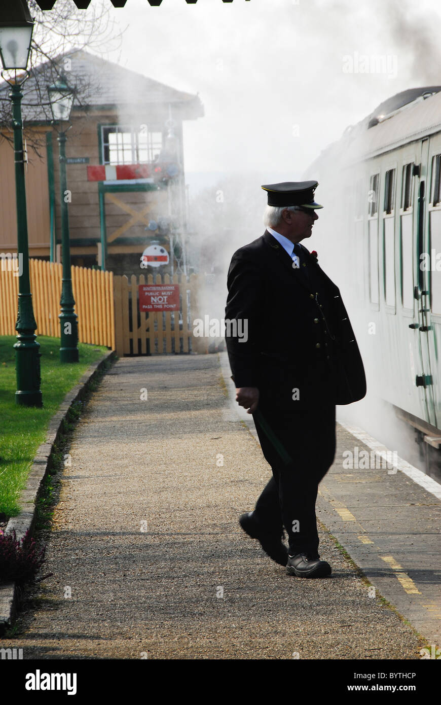 Steam train carriage guard hi-res stock photography and images - Alamy
