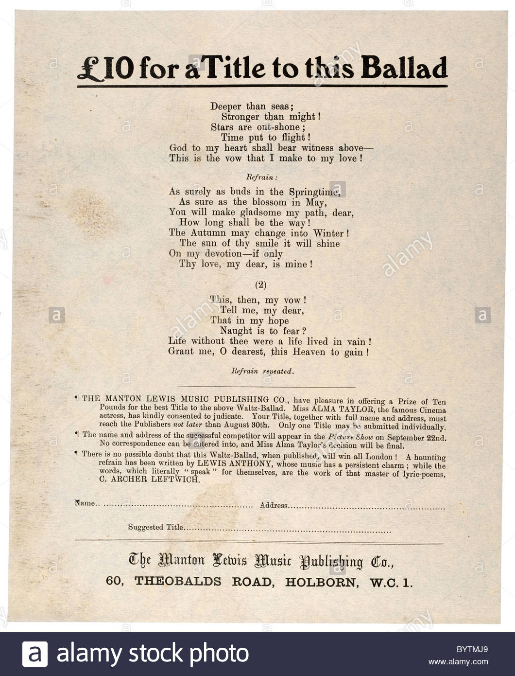 Old Leaflet High Resolution Stock Photography and Images - Alamy