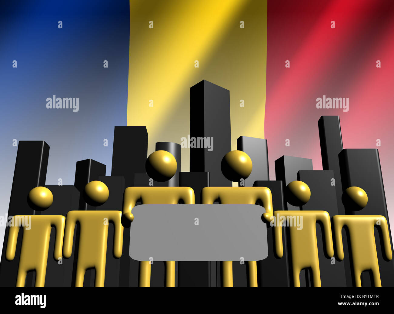 Romanian business team with abstract skyline illustration Stock Photo ...