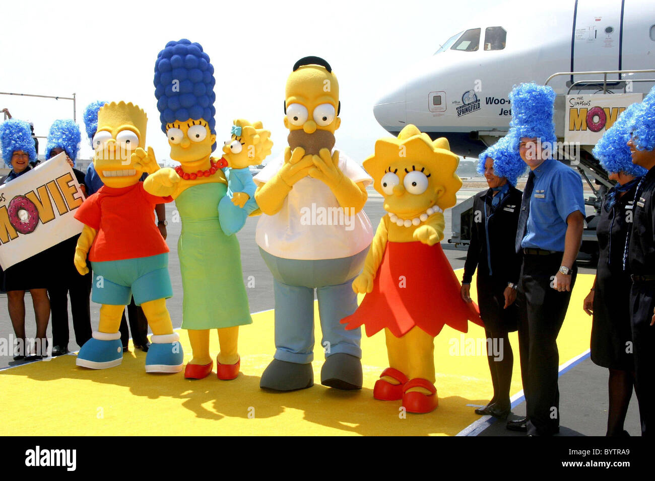 Bart, Marge, Maggie, Homer and Lisa Simpson Jet Blue unveils aircraft ...