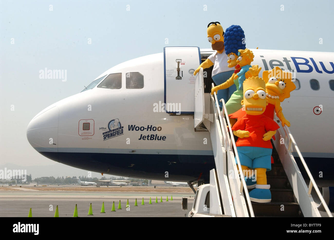 Unveiling of Jet Blue's 'Simpson's' themed airplane at the Burbank ...