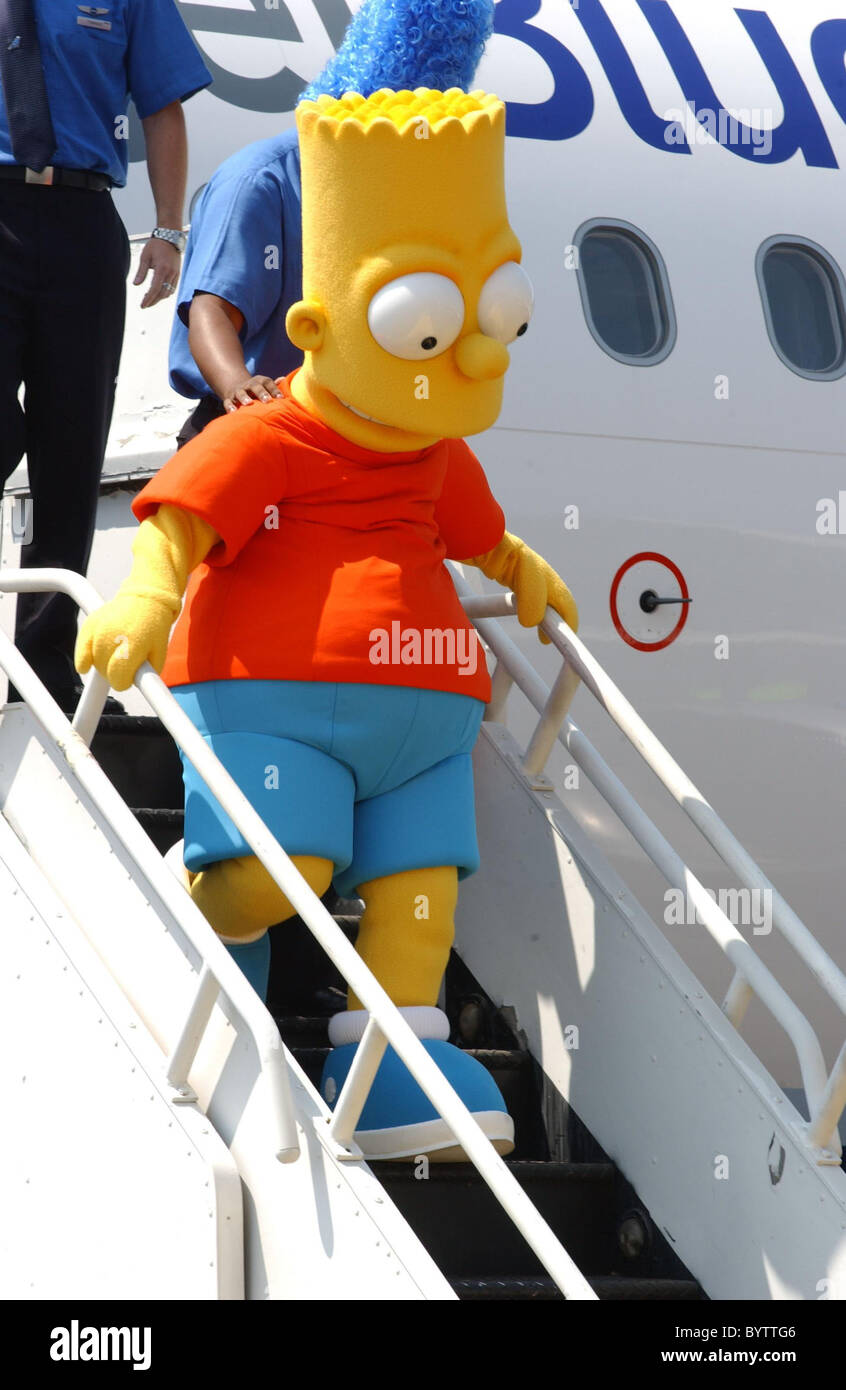 Unveiling of Jet Blue's 'Simpson's' themed airplane at the Burbank ...