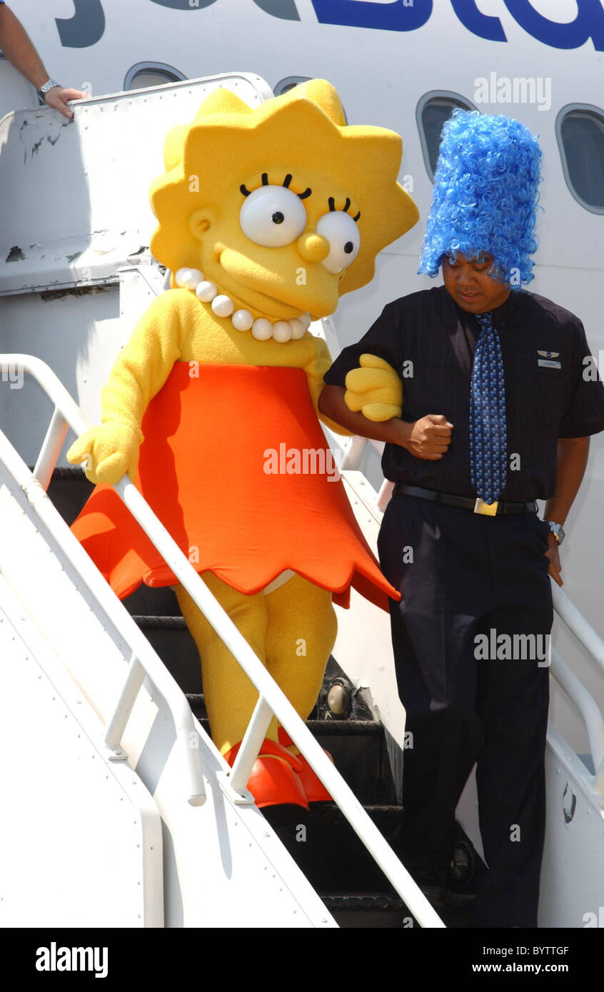 Unveiling of Jet Blue's 'Simpson's' themed airplane at the Burbank ...