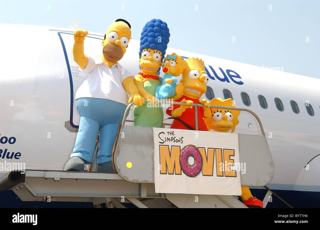 Unveiling of Jet Blue's 'Simpson's' themed airplane at the Burbank ...