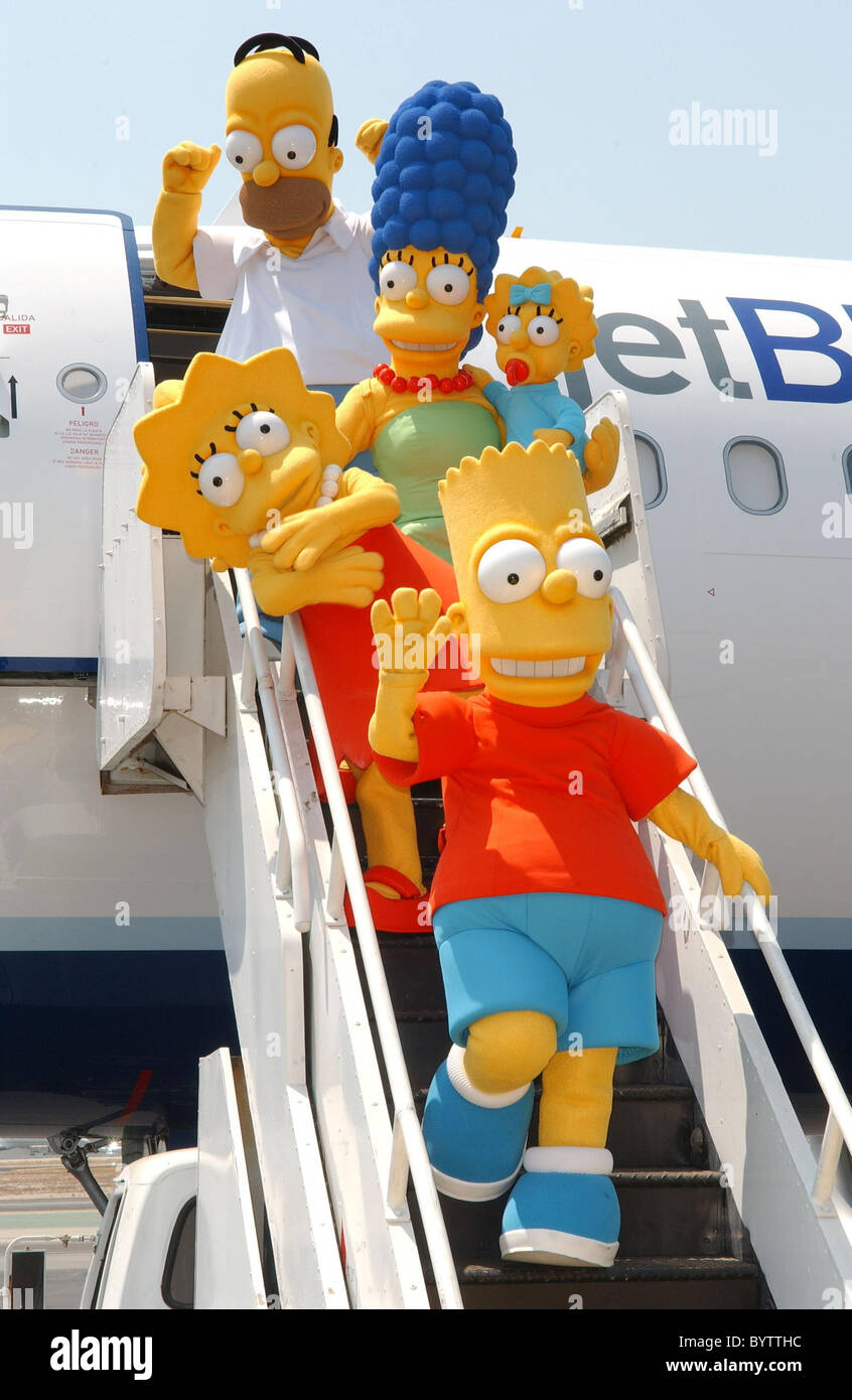 Unveiling of Jet Blue's 'Simpson's' themed airplane at the Burbank ...