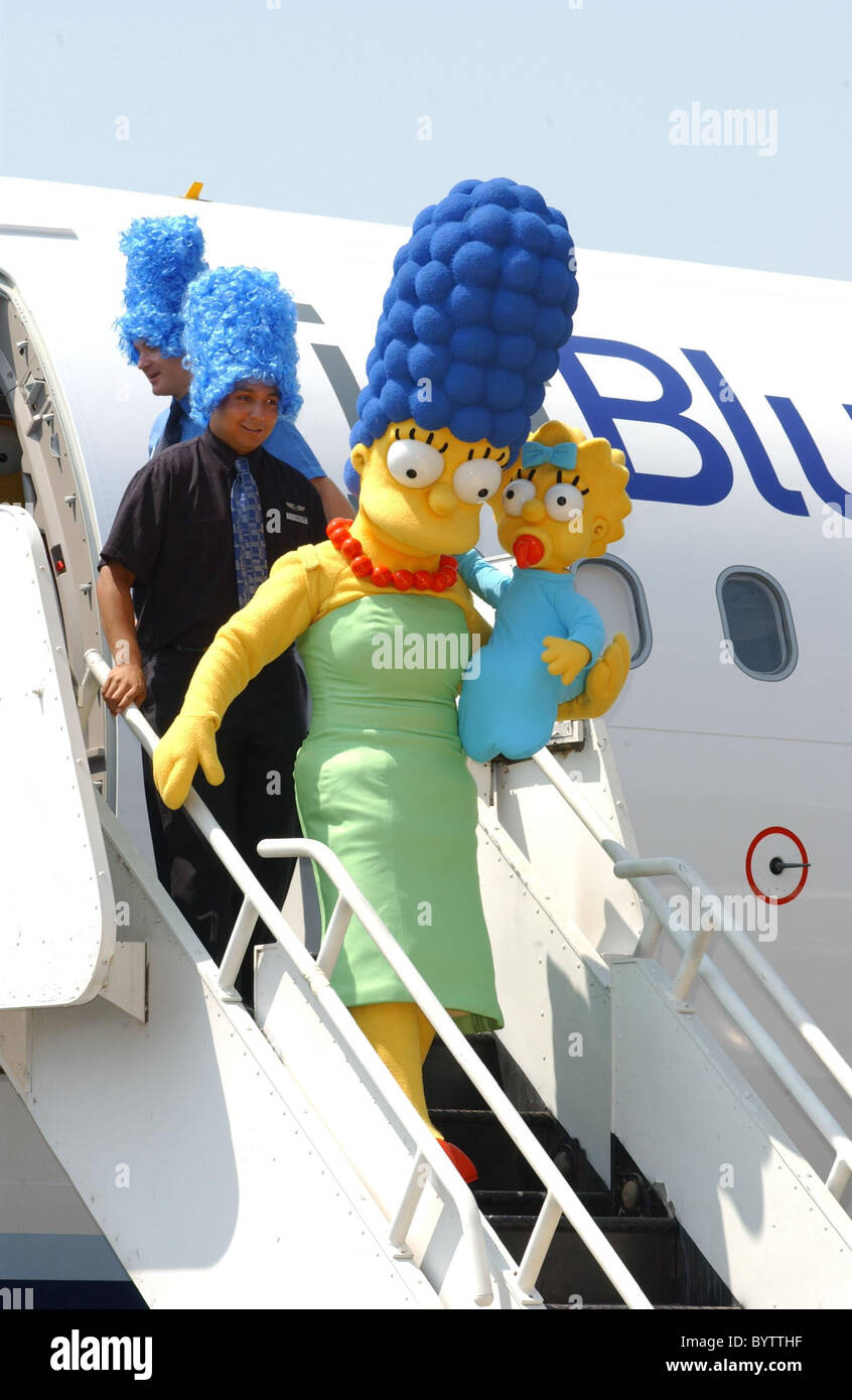 Unveiling of Jet Blue's 'Simpson's' themed airplane at the Burbank ...