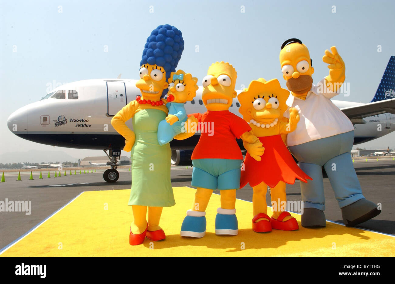 Unveiling of Jet Blue's 'Simpson's' themed airplane at the Burbank ...