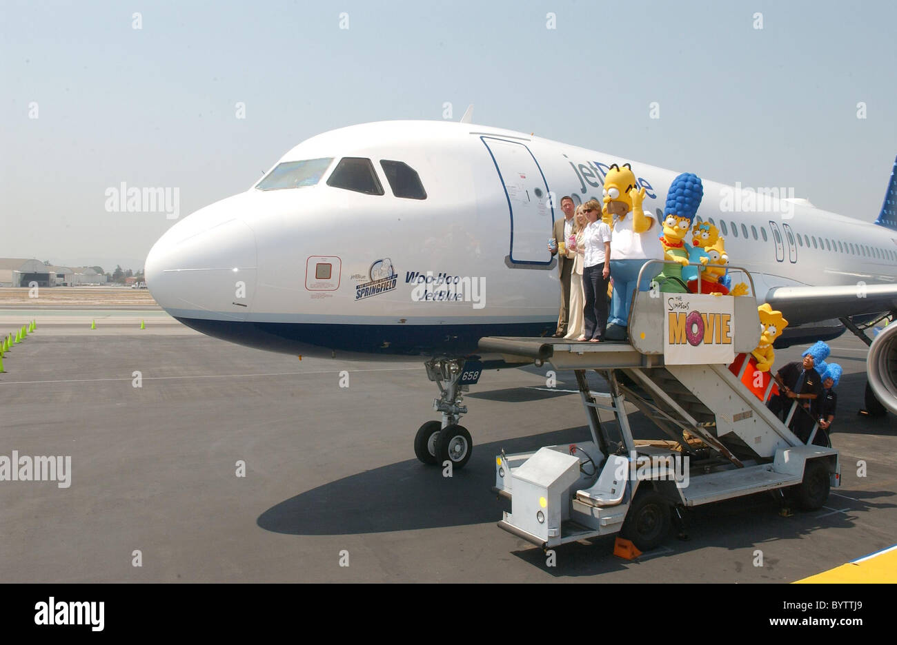 Unveiling of Jet Blue's 'Simpson's' themed airplane at the Burbank ...