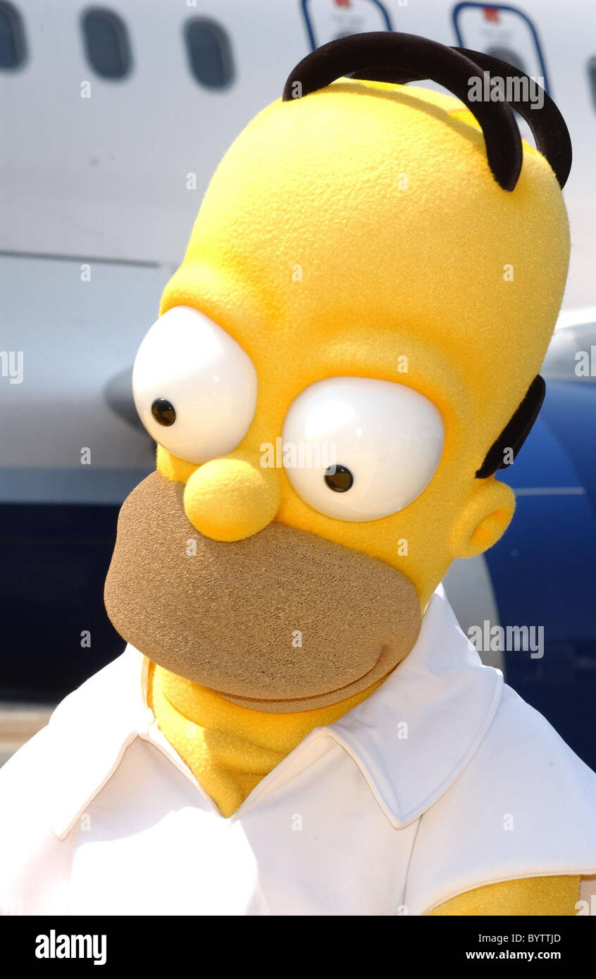Unveiling of Jet Blue's 'Simpson's' themed airplane at the Burbank ...