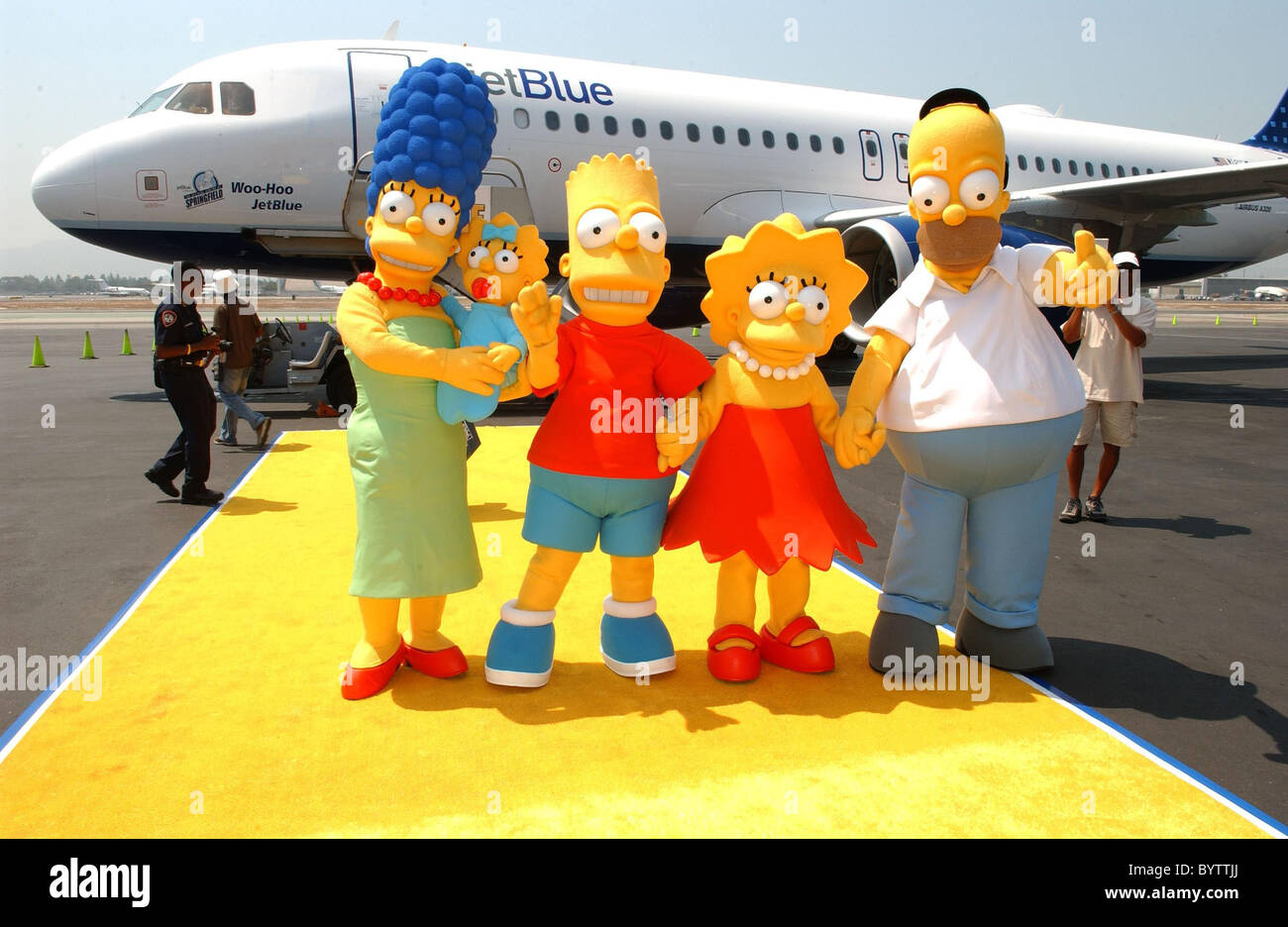 Unveiling of Jet Blue's 'Simpson's' themed airplane at the Burbank ...