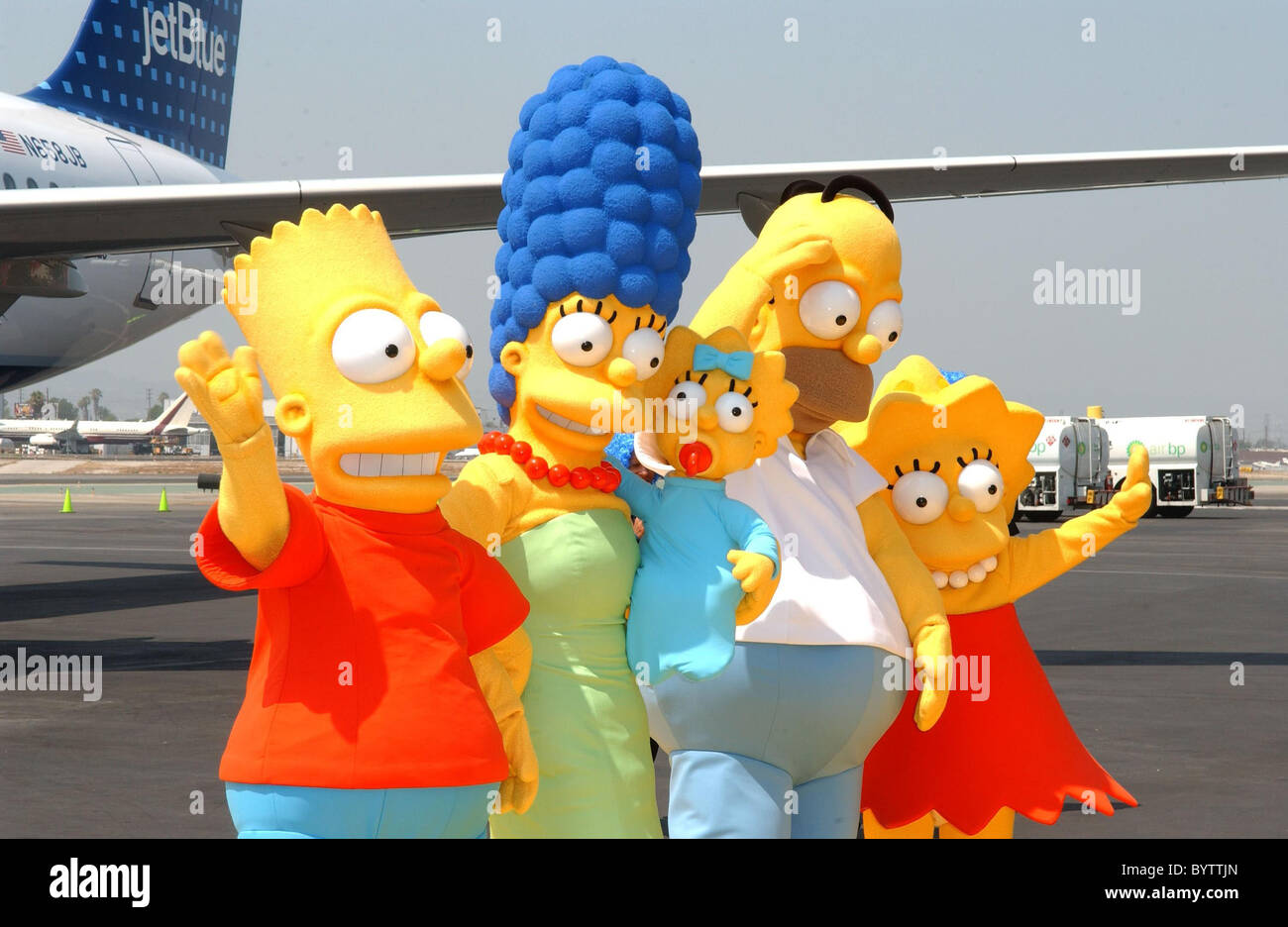 Unveiling of Jet Blue's 'Simpson's' themed airplane at the Burbank ...
