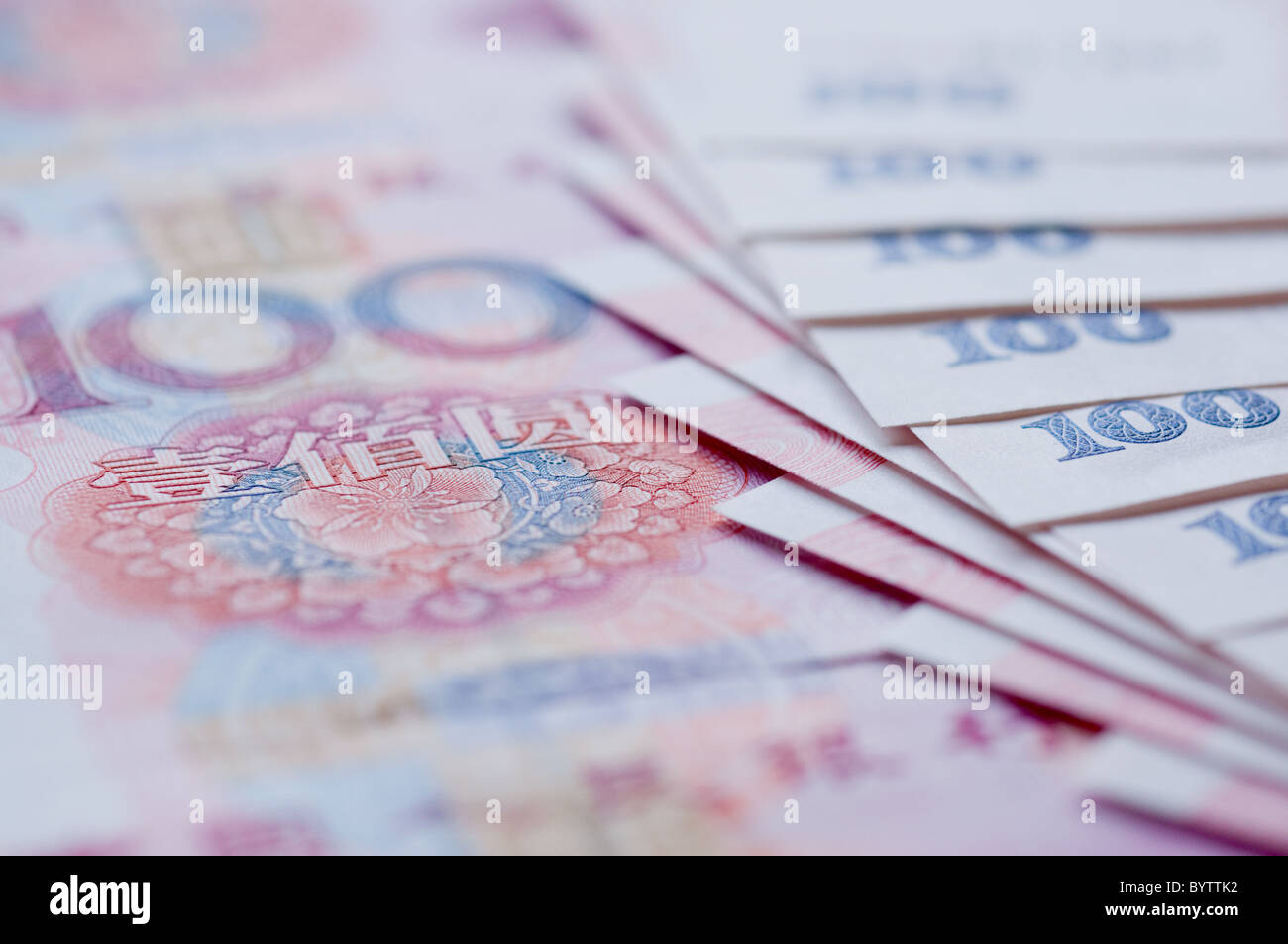 brand new 100 RMB Chinese bank notes showing the image of the late ...