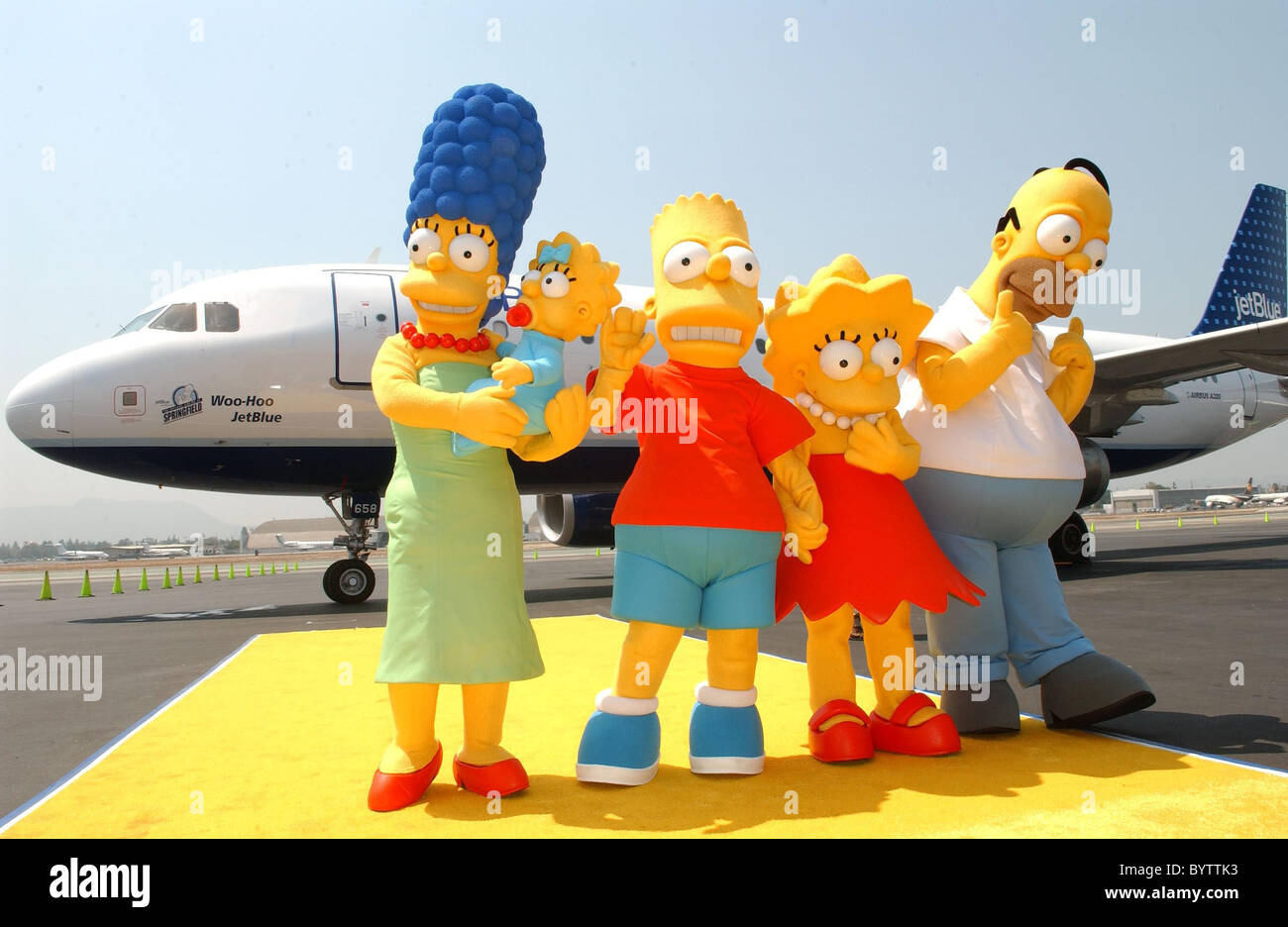 Unveiling of Jet Blue's 'Simpson's' themed airplane at the Burbank ...