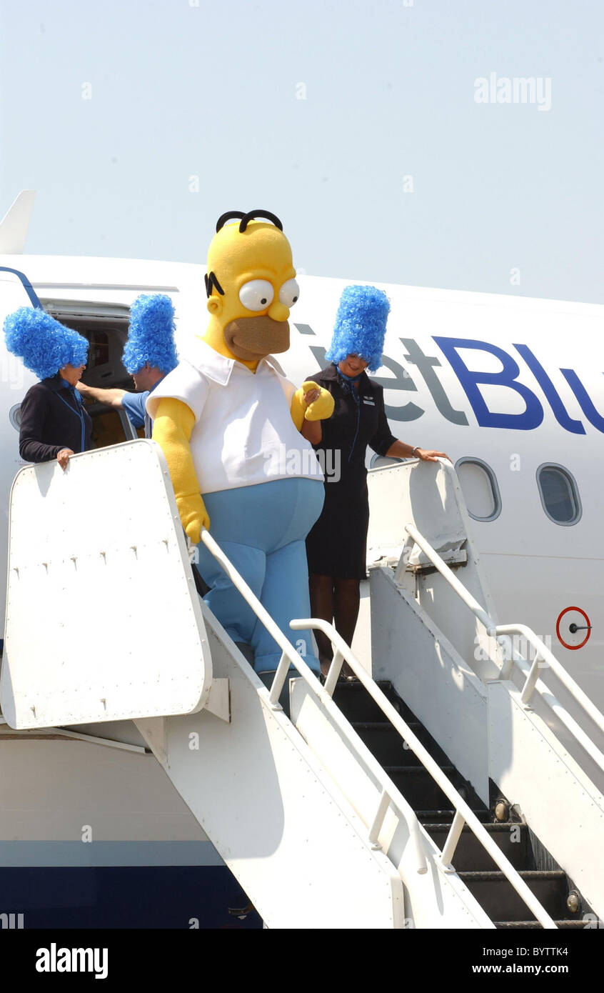 Unveiling of Jet Blue's 'Simpson's' themed airplane at the Burbank ...
