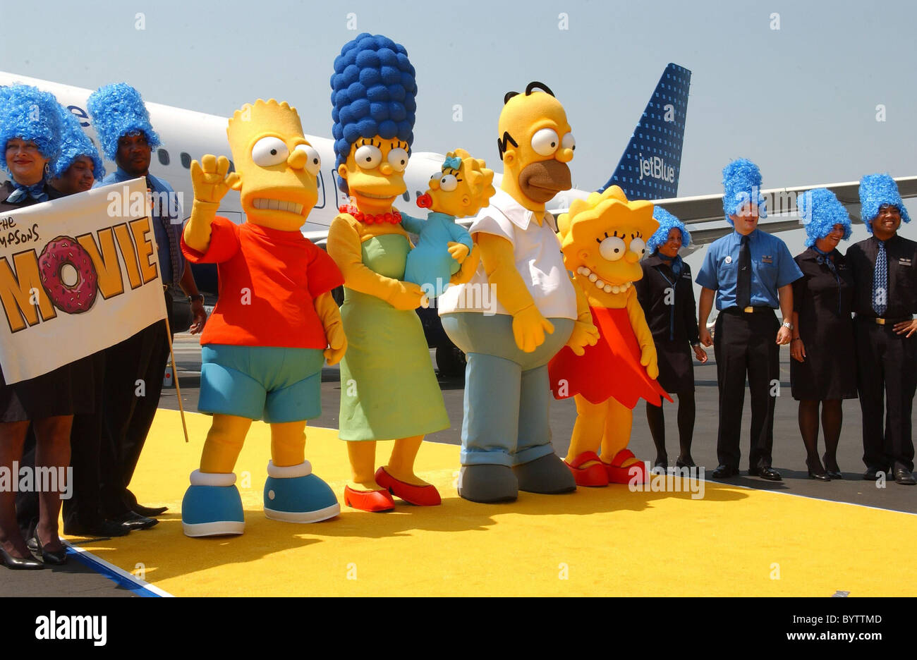 Unveiling of Jet Blue's 'Simpson's' themed airplane at the Burbank ...