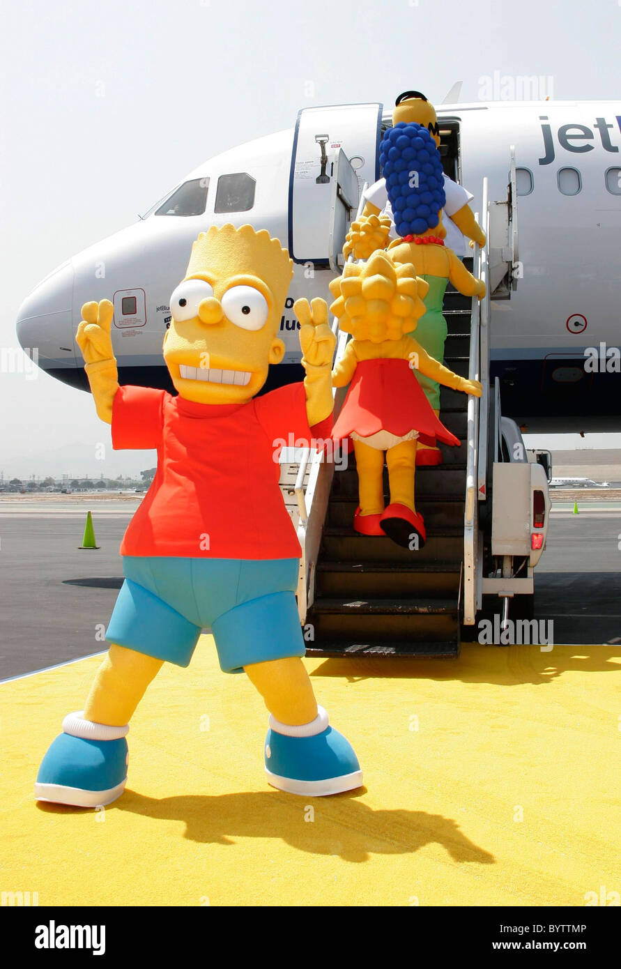Unveiling of Jet Blue's 'Simpson's' themed airplane at the Burbank ...