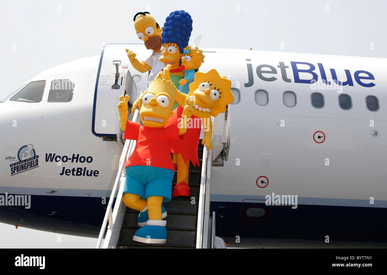 Unveiling of Jet Blue's 'Simpson's' themed airplane at the Burbank ...