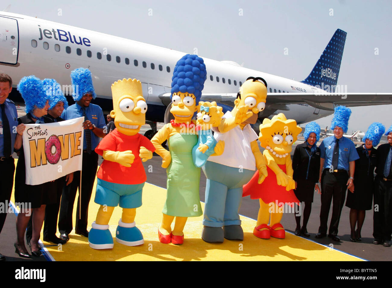 Unveiling of Jet Blue's 'Simpson's' themed airplane at the Burbank ...