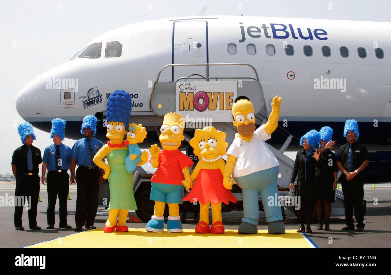 Unveiling of Jet Blue's 'Simpson's' themed airplane at the Burbank ...