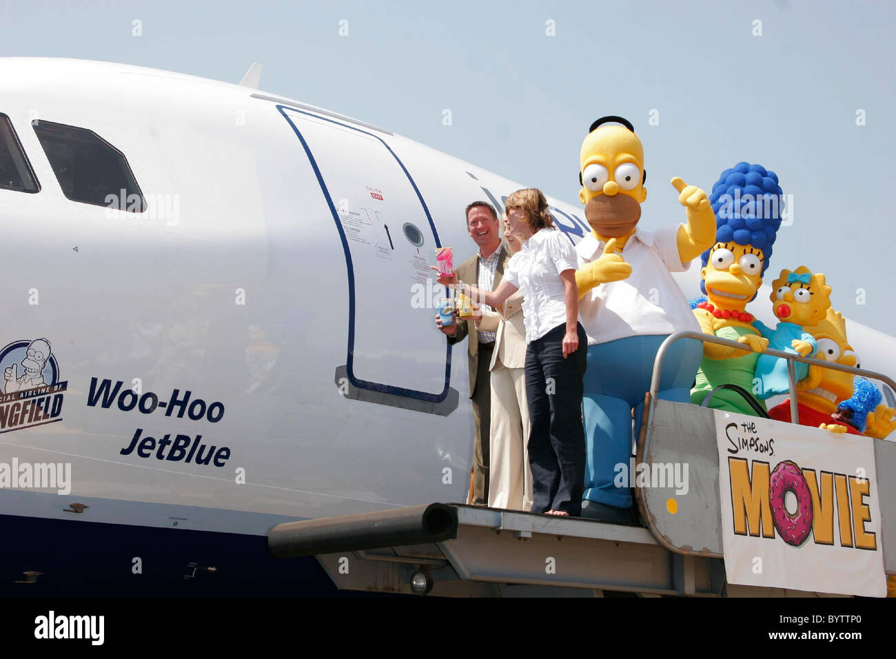 Unveiling of Jet Blue's 'Simpson's' themed airplane at the Burbank ...