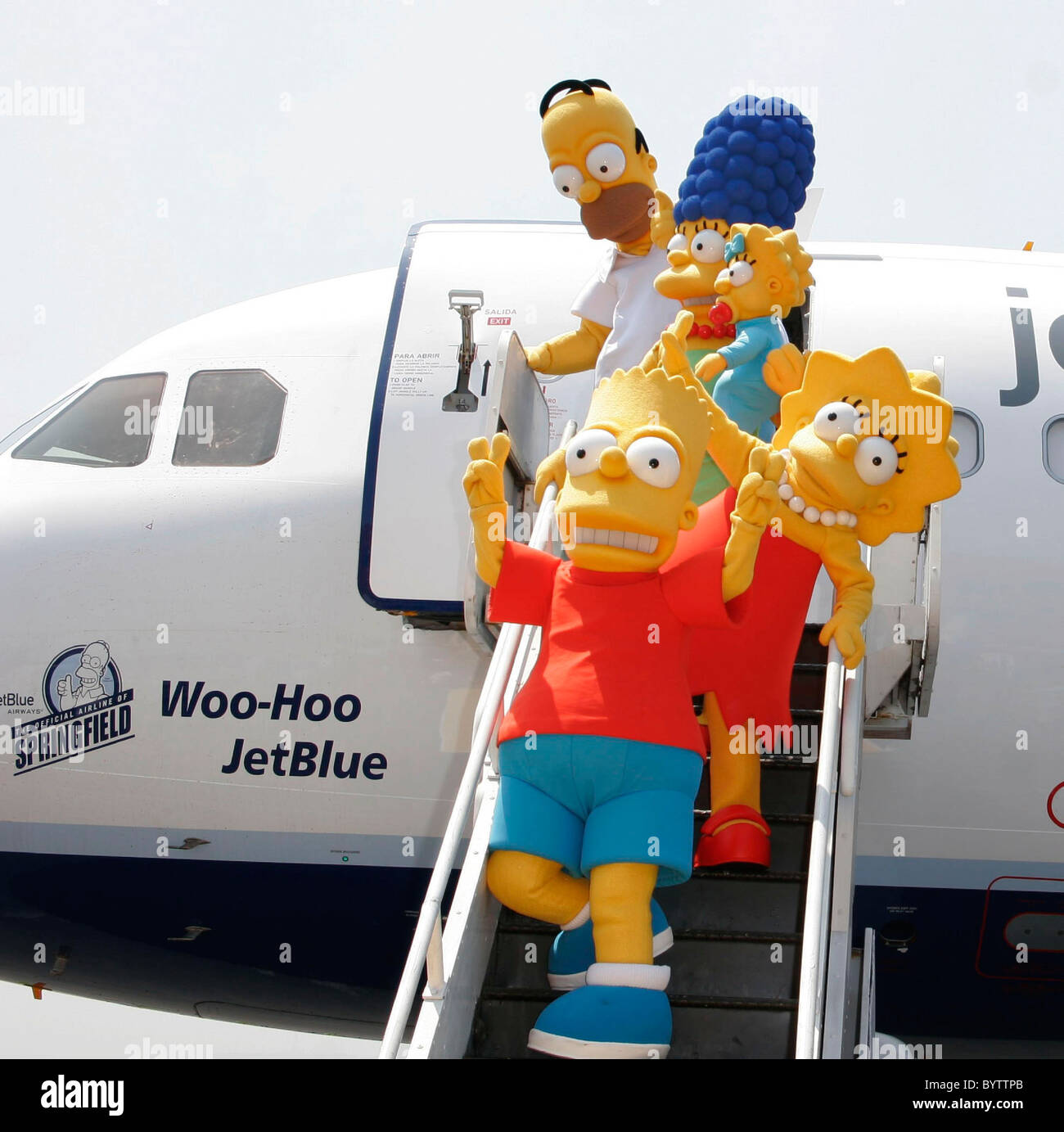 Unveiling of Jet Blue's 'Simpson's' themed airplane at the Burbank ...