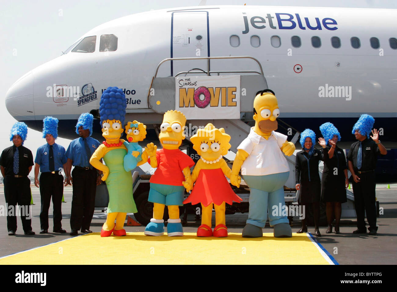 Unveiling of Jet Blue's 'Simpson's' themed airplane at the Burbank ...