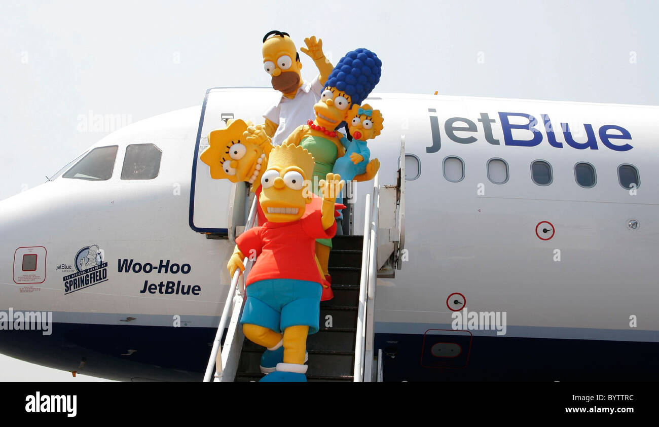 Unveiling of Jet Blue's 'Simpson's' themed airplane at the Burbank ...