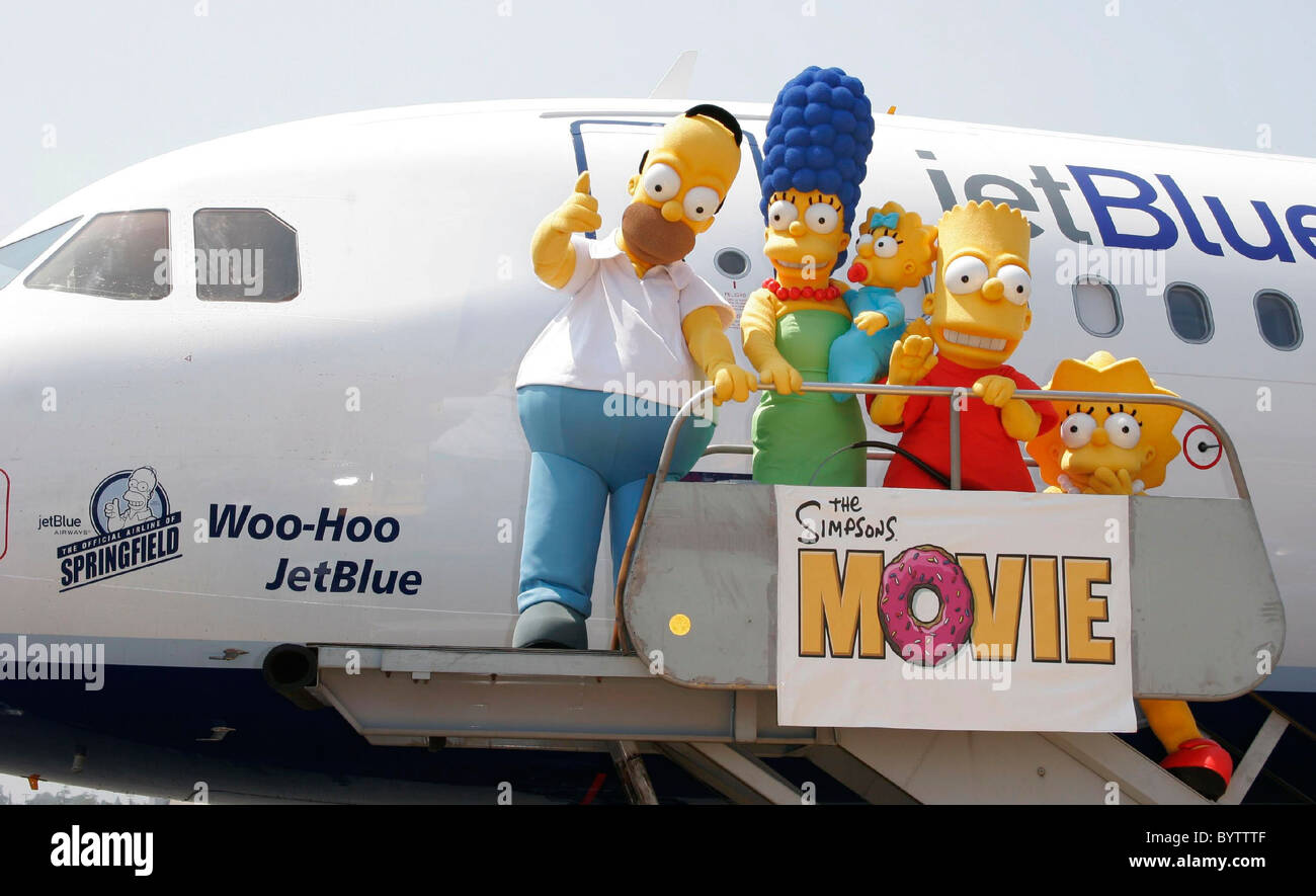 Unveiling of Jet Blue's 'Simpson's' themed airplane at the Burbank ...