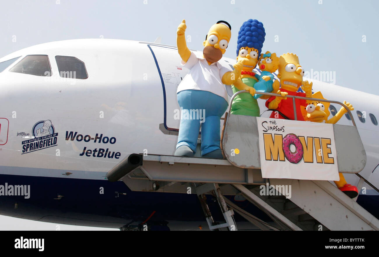 Unveiling of Jet Blue's 'Simpson's' themed airplane at the Burbank ...